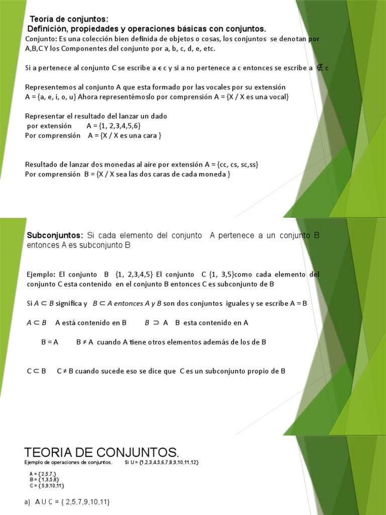 Teoría de Conjuntos: Definición, Propiedades y Operaciones Básicas Con ...