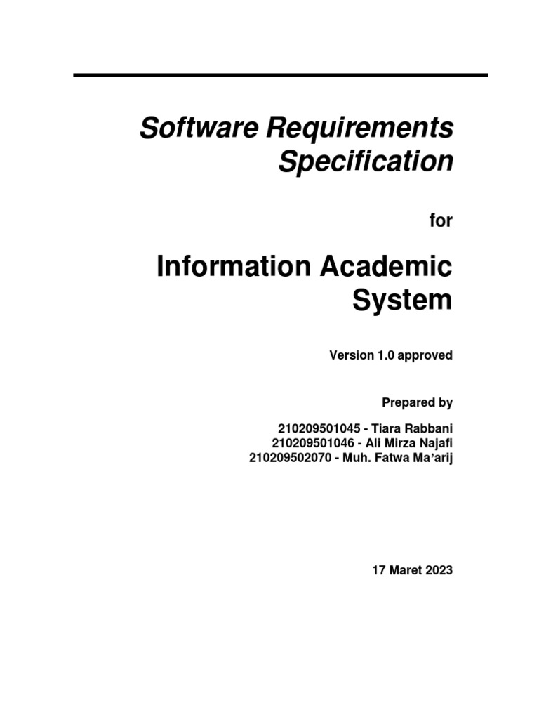 Software Requirements Specifications Kelompok 7 Pdf