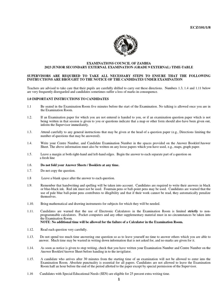 2023 G9 External Time Table | PDF