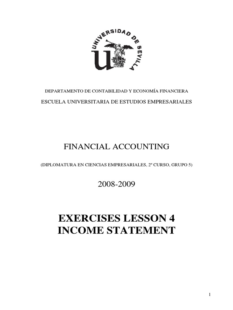 Income Statement Exercises | PDF | Revenue | Expense Income Statement Exercises | PDF | Revenue | Expense