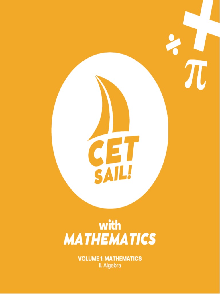 CET Sail Mathematics, Algebra (2023) | PDF | Set (Mathematics) | Asymptote