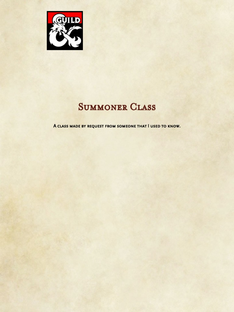 D&D 5E - (Homebrew) Summoner | PDF