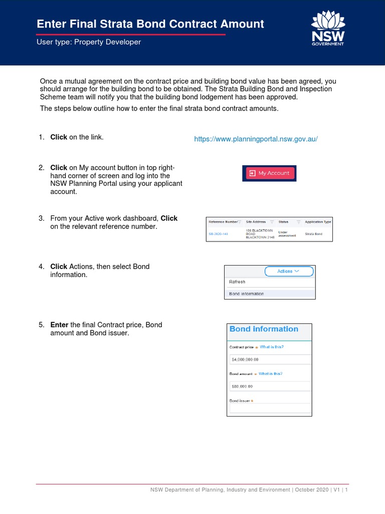 QRG - Enter Final Strata Bond Contract Amount | PDF | Bonds (Finance ...