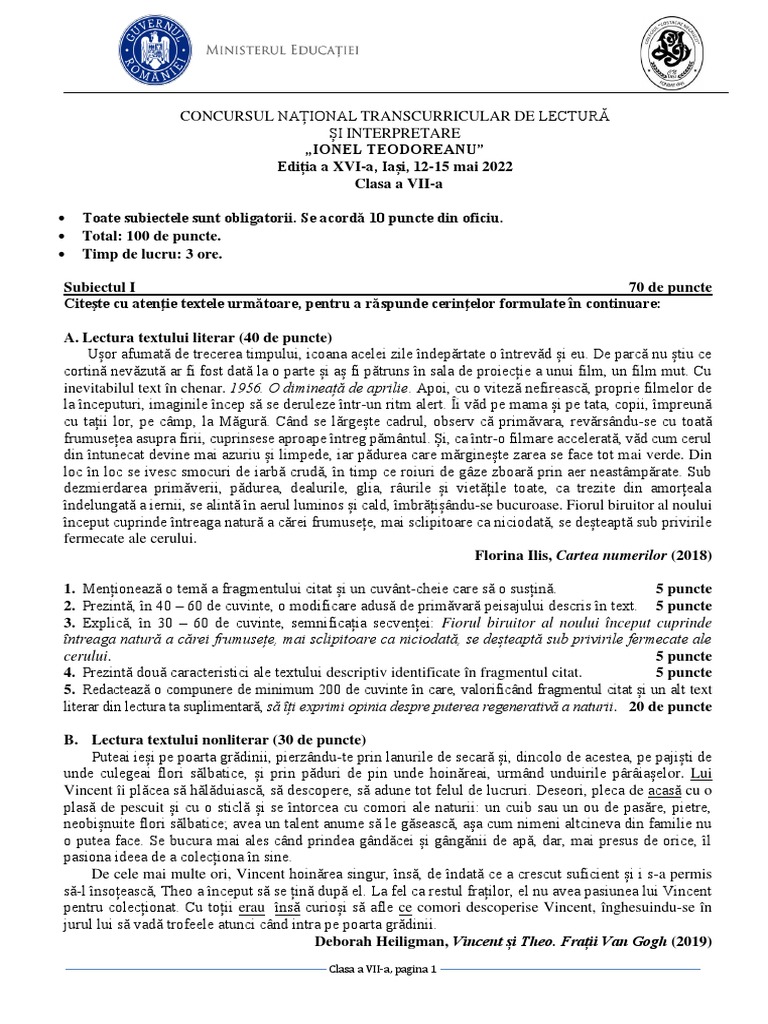 2022 Subiect 7 | PDF