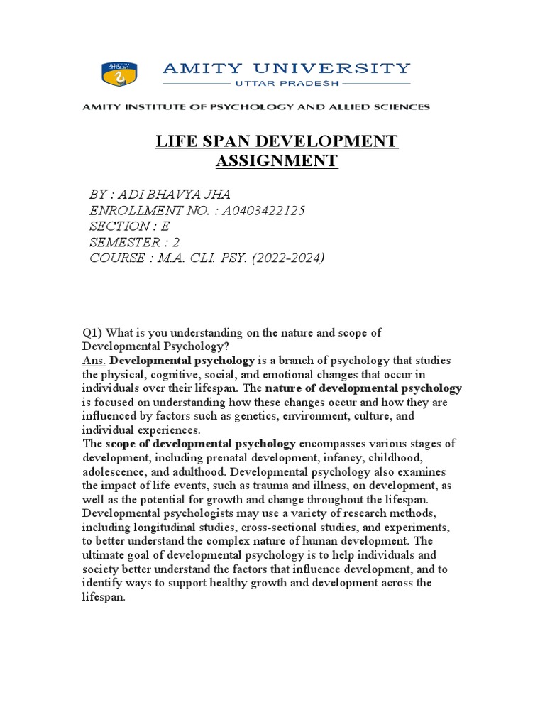 Adi Bhavya Jha - LSD Assignment | PDF | Developmental Psychology | Social Psychology