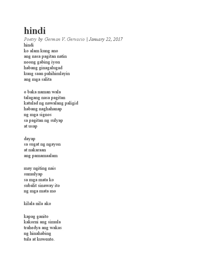 Hindi by German V. Gervacio | PDF | Tagalog Language | Philippines