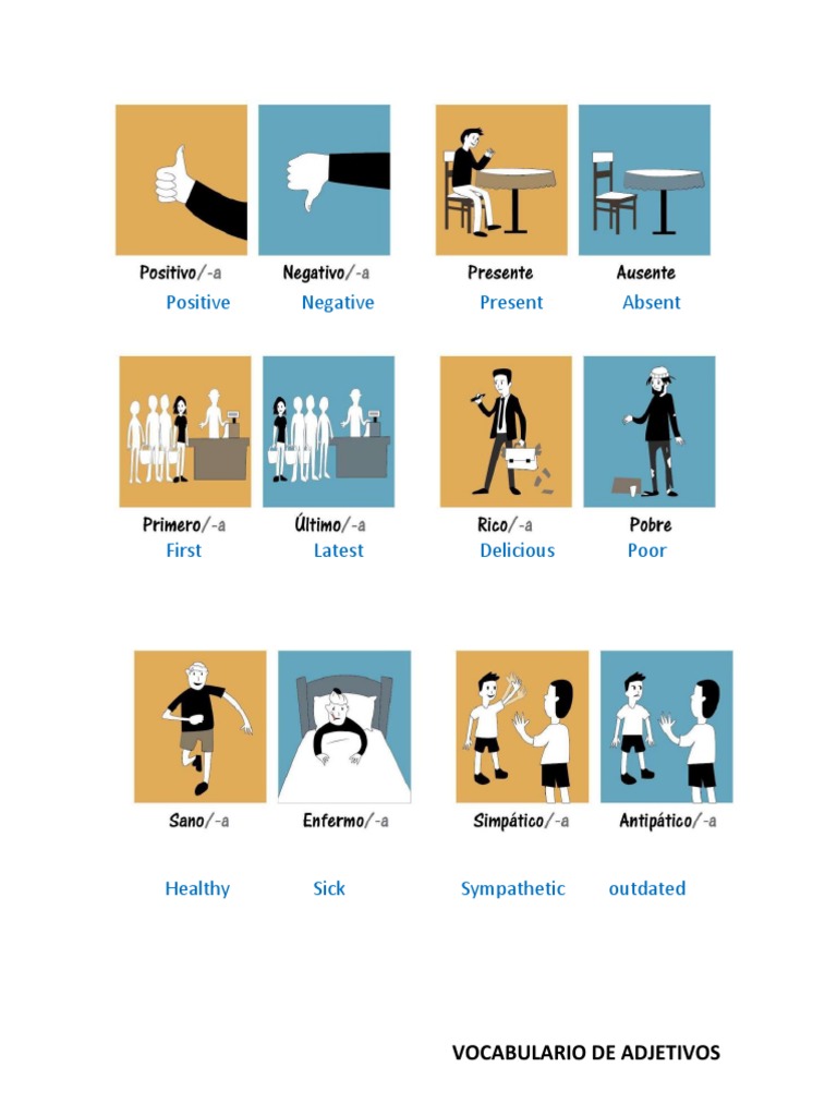Vocabulario de Adjetivos | PDF