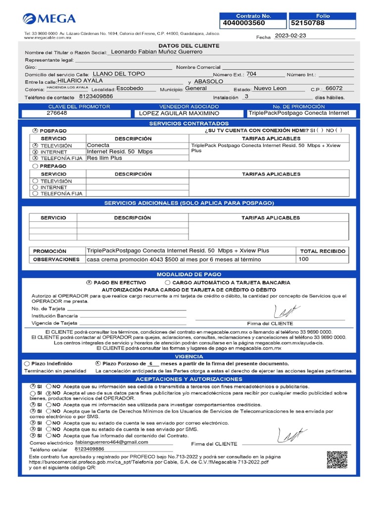 Triplepack Postpago Conecta Internet Resid. 50 Mbps + Xview Plus | PDF