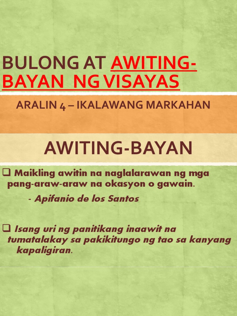 Mga Awiting Bayan | PDF