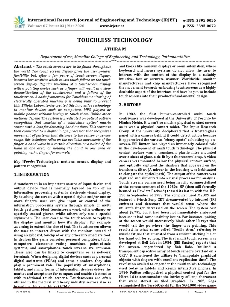 Irjet V7i3870 | Descargar gratis PDF | Touchscreen | Computer Science