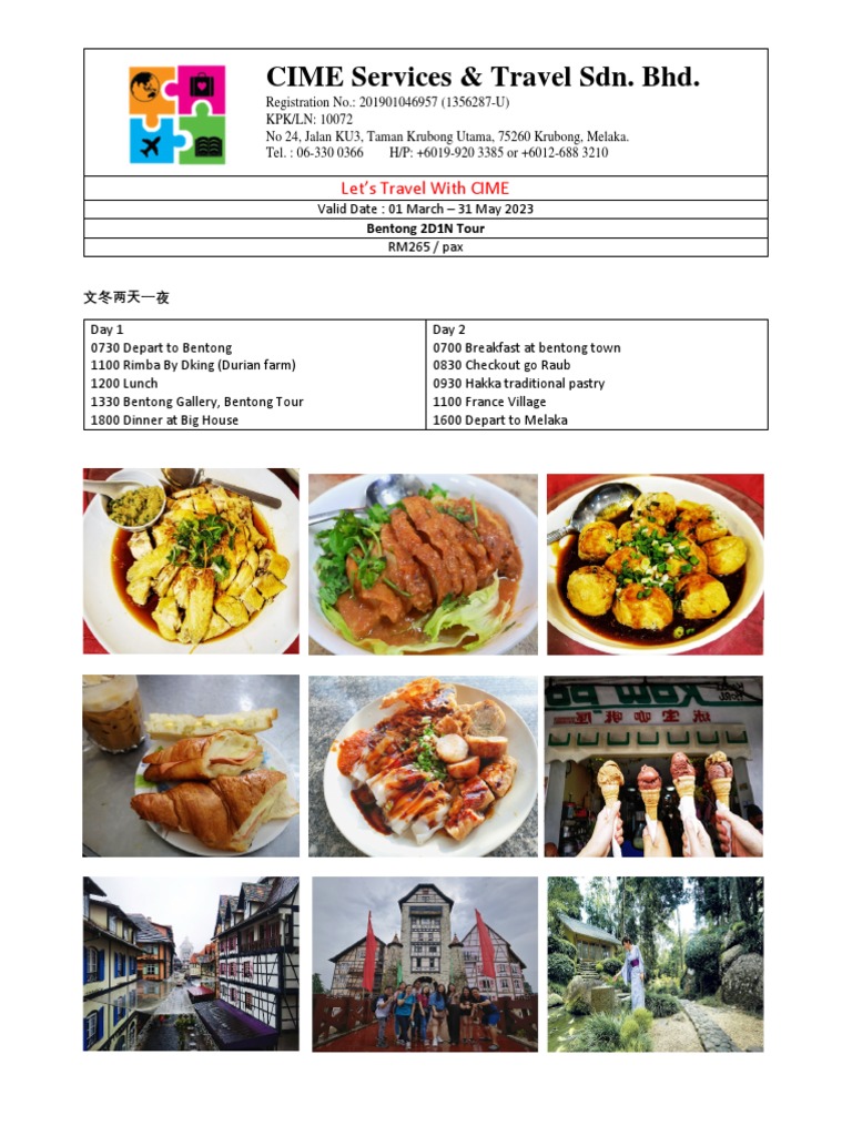 Bentong 2D1N TOur | PDF