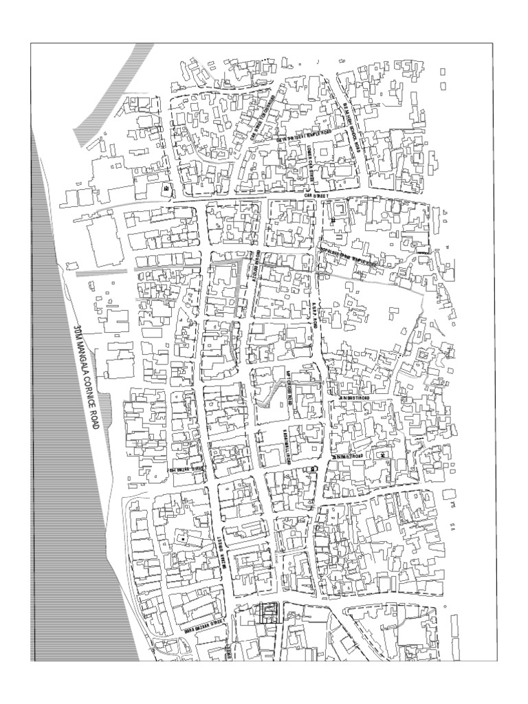 Map of key roads and landmarks in a local area including Temple Road ...