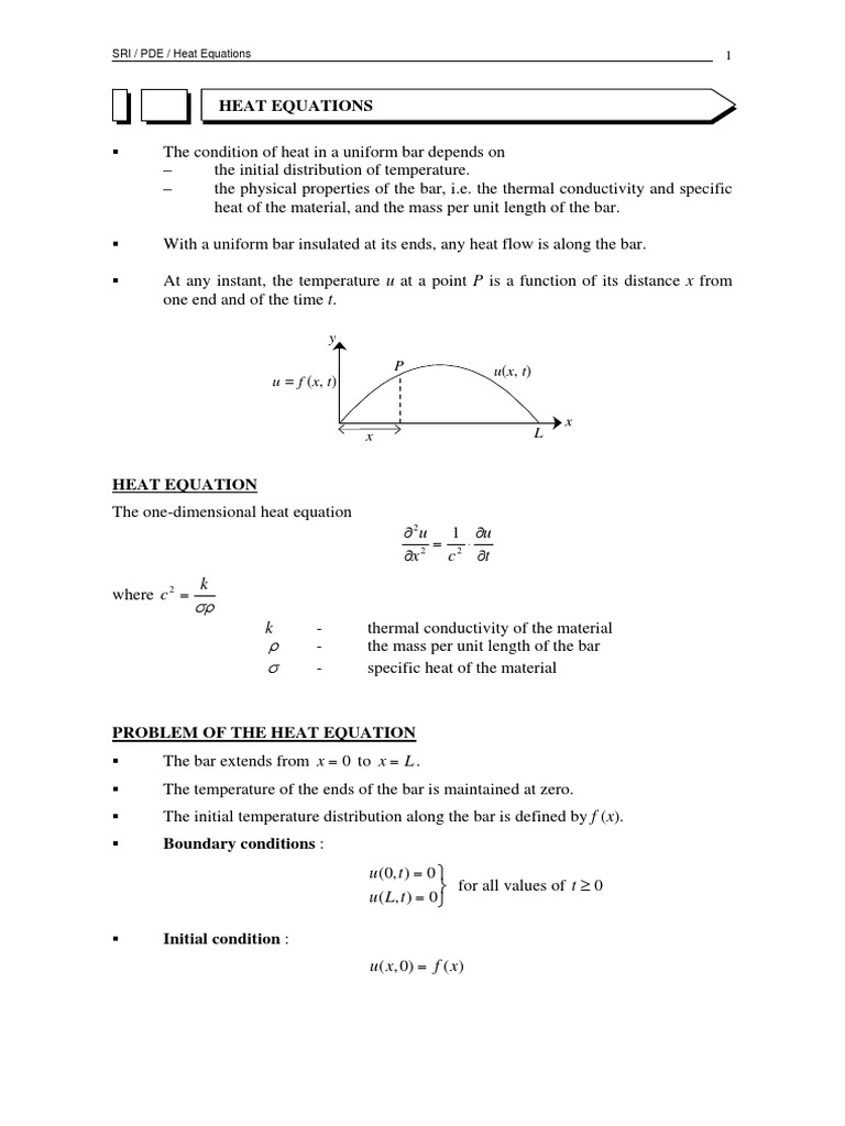 Heat Equation | PDF | Partial Differential Equation | Thermal Conductivity