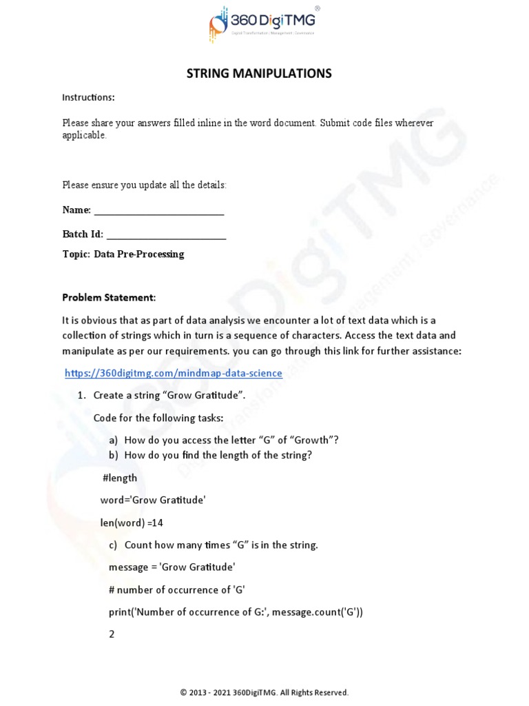 String Manipulation Problem Statement | PDF | String (Computer Science) | Software