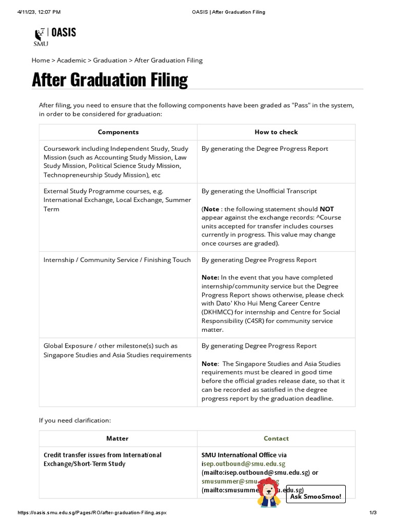 After Graduation Filing: Components How To Check | PDF
