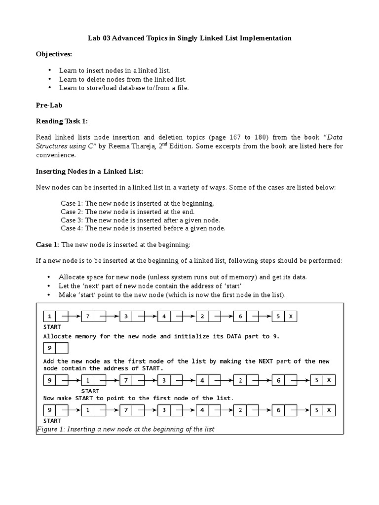 Lab 03 Advanced Topics in Linked List Implementation | PDF | Pointer ... Lab 03 Advanced Topics in Linked List Implementation | PDF | Pointer ...