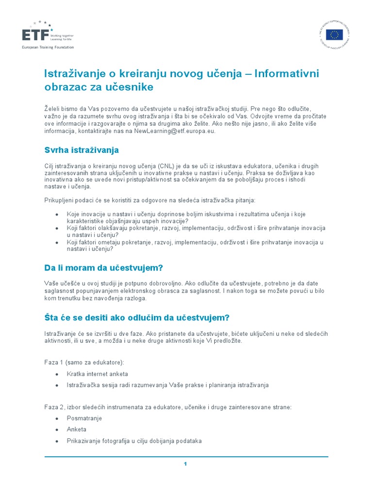 22 - 01 - 2.5 Transl Participant Information Sheet - SR | PDF