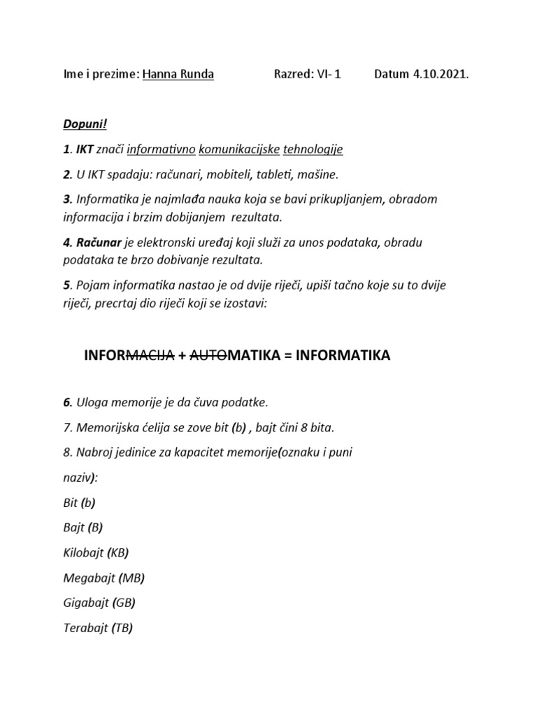 Informacija + Automatika Informatika | PDF