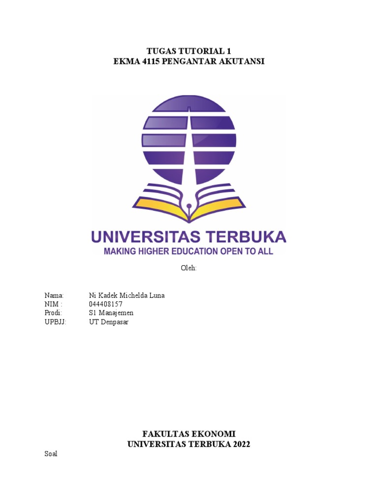 TUGAS TUTORIAL 1 EKMA 4115 | PDF