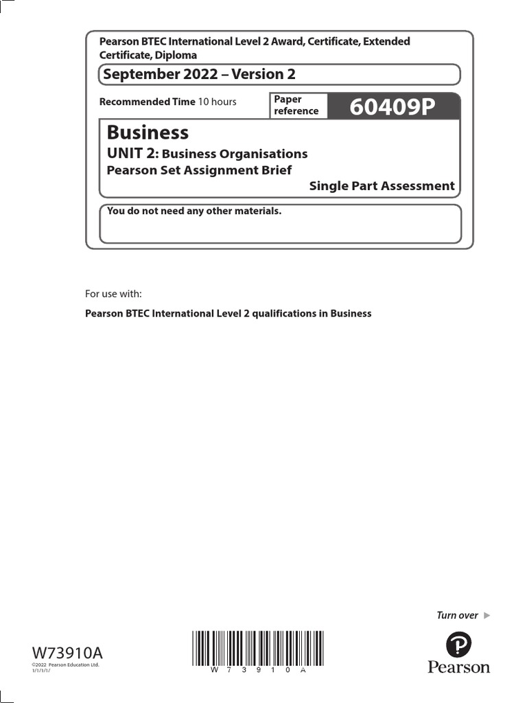 Unit 2 Assignment Brief Pdf Sales Business 