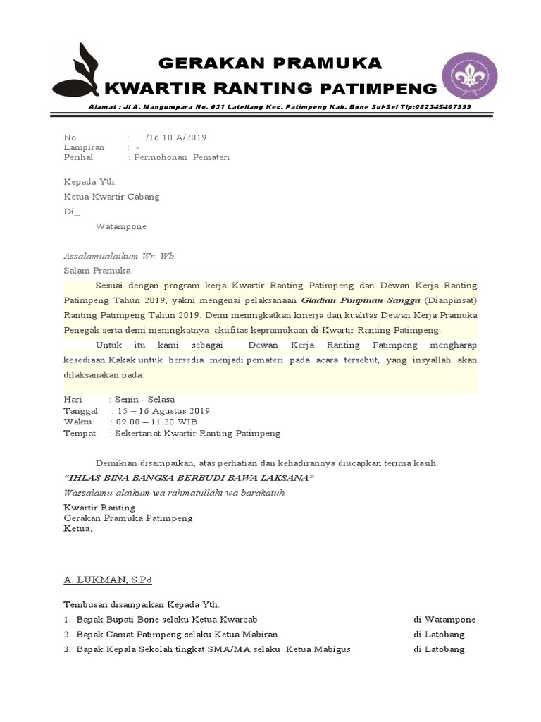 Gerakan Pramuka Kwartir Ranting | PDF | Olahraga & Rekreasi | Gaya Hidup