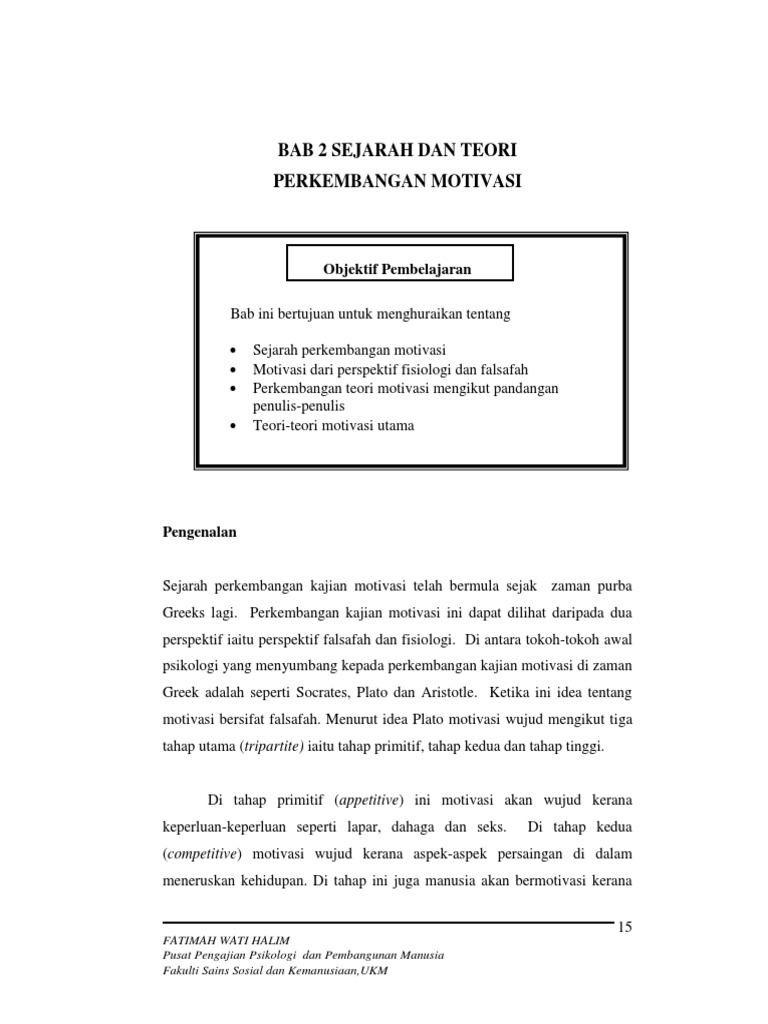 Nota Tajuk 2 - Sejarah Dan Teori Perkembangan Motivasi | PDF