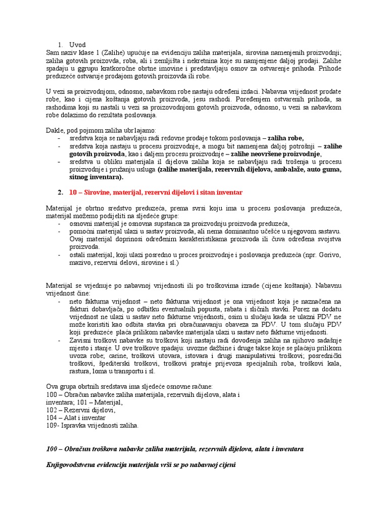 Gotovih Proizvoda, Kao I Daljem Procesu Proizvodnje - Zalihe Neovršene ...