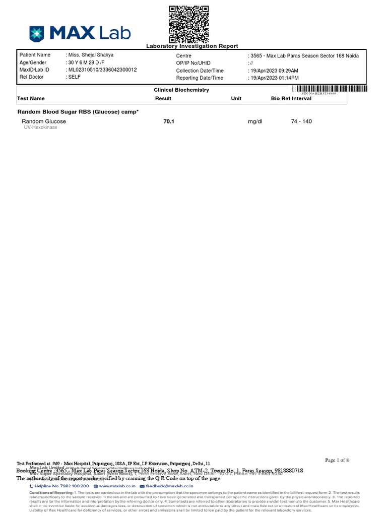 Laboratory Investigation Report Summary | PDF | Body Fluids | Hematology