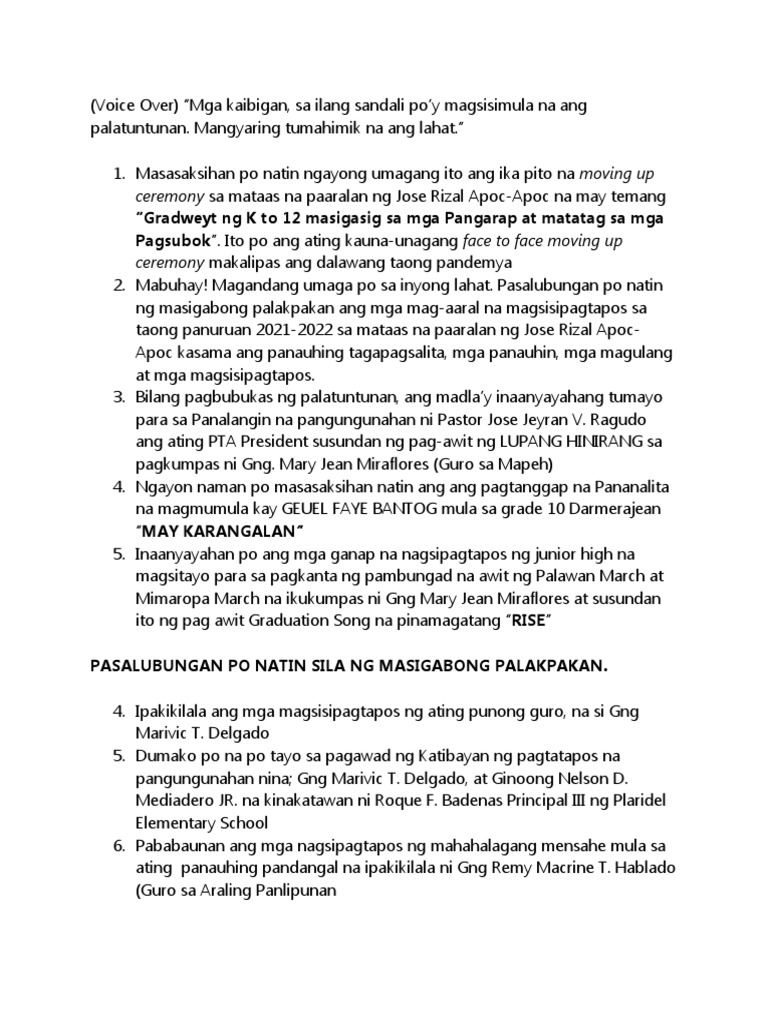 Iskrip Moving Up | PDF