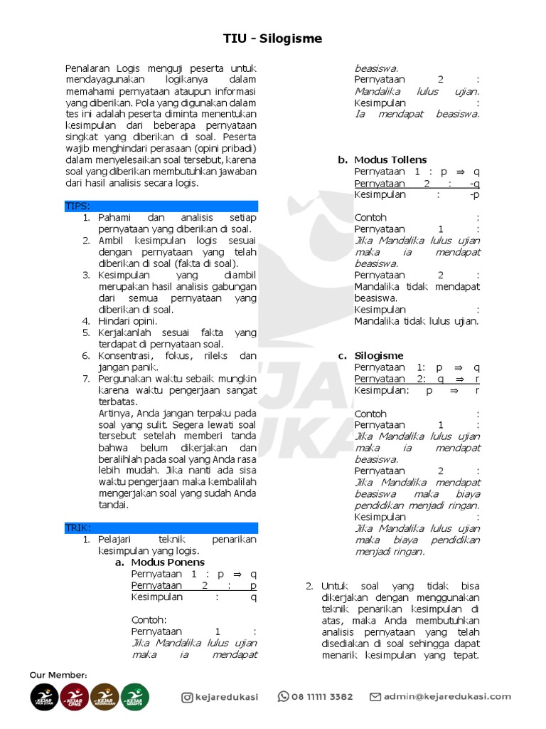 TIU - Silogisme (Soal) | PDF