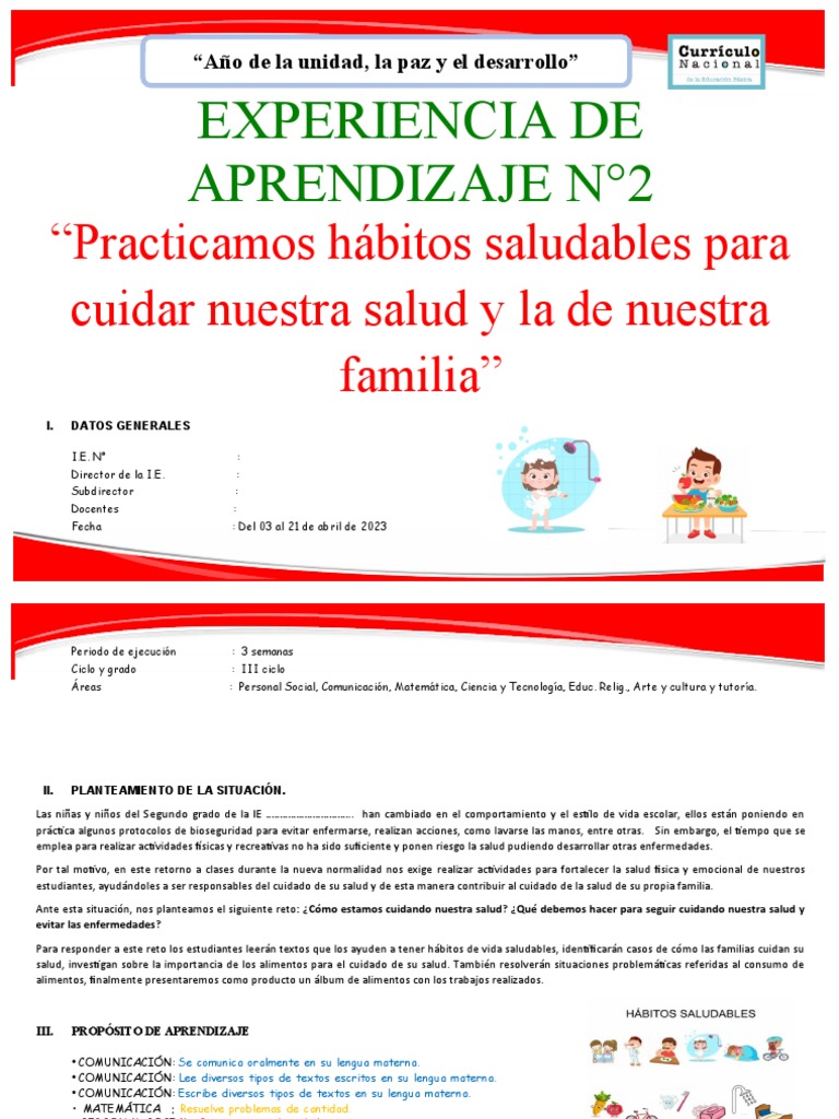 EXPERIENCIA DE APRENDIZAJE N°2 | PDF | Números | Aprendizaje
