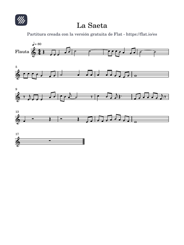 La Saeta: Flauta | PDF