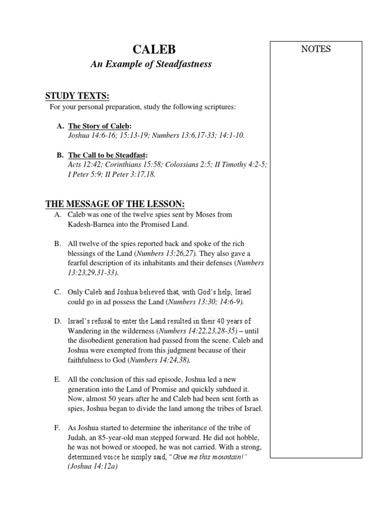 Caleb | PDF | Book Of Numbers | Joshua