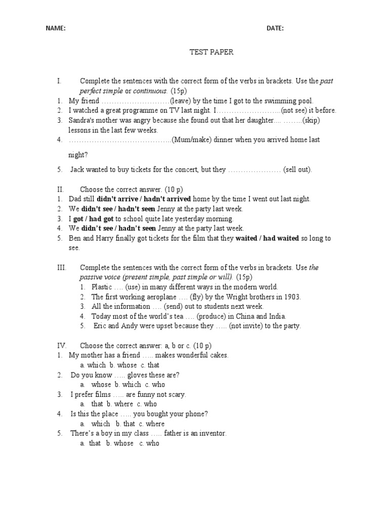 8th Grade Test, Art Klett | PDF