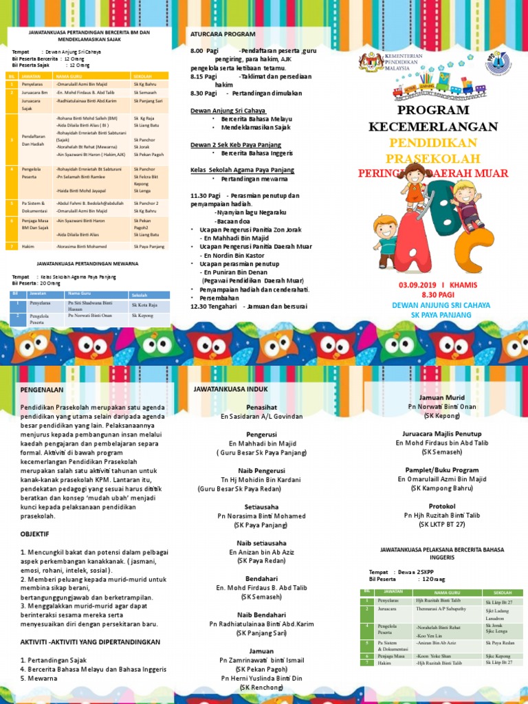 Template Brosur Karnival Prasekolah | PDF