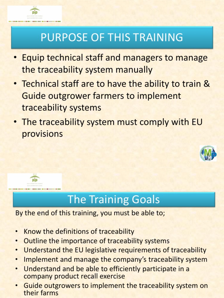 Power Point-Traceability Training | PDF | Food Safety | Supply Chain