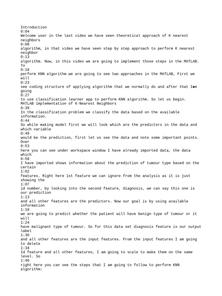 K-Nearest Neighbors in MATLAB & Classification Learner App - Machine ...
