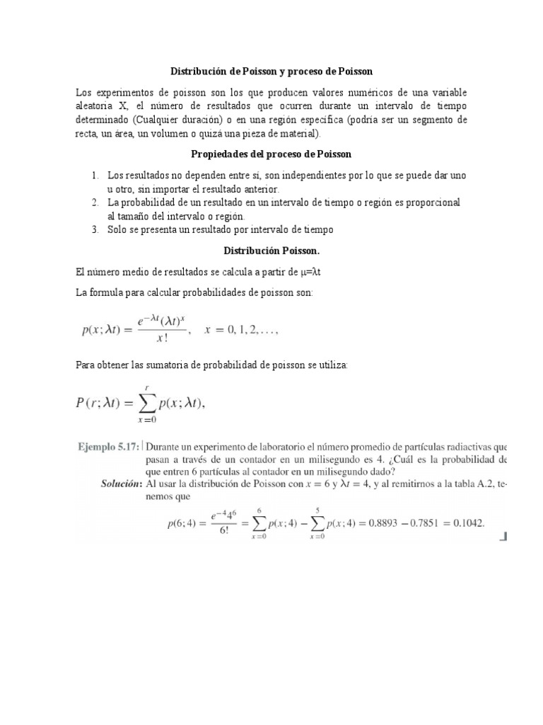 Distribución de Poisson y Proceso de Poisson | PDF