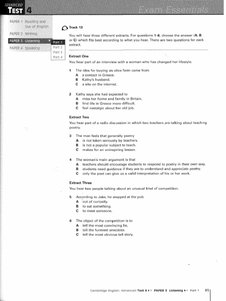 CAE Mock Exam II - Listening | PDF