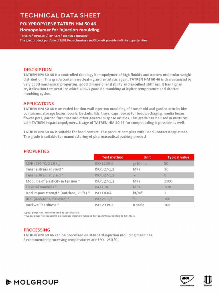 TATREN HM5046 - Tds - en | PDF | Young's Modulus | Polymers