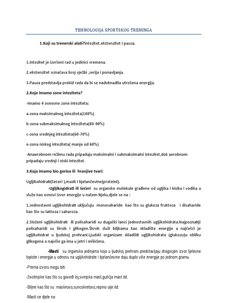 1.koji Su Trenerski Alati?intezitet, Ekstenzitet I Pauza.: Tehnologija ...
