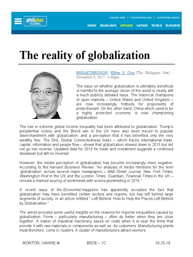 Op Ed | PDF | Globalization | Economic Inequality