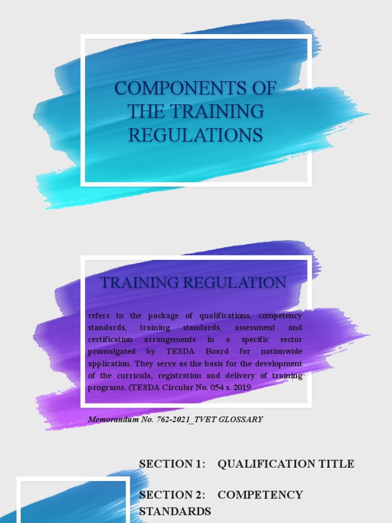 Components of The Training Regulations | PDF | Competence (Human ...