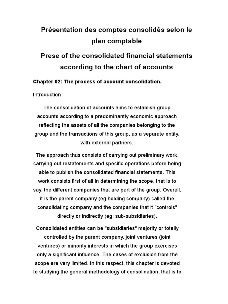 Consolidated Financial Statements Guide | PDF | Subsidiary ...