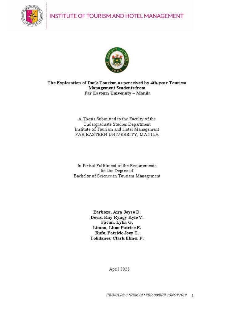 Feu/clrs C FRM 05 Ver 00/eff 15nov2019 | PDF | Tourism | Learning