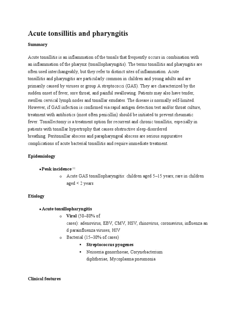 Pharyngitis Pdf Clinical Medicine Microbiology