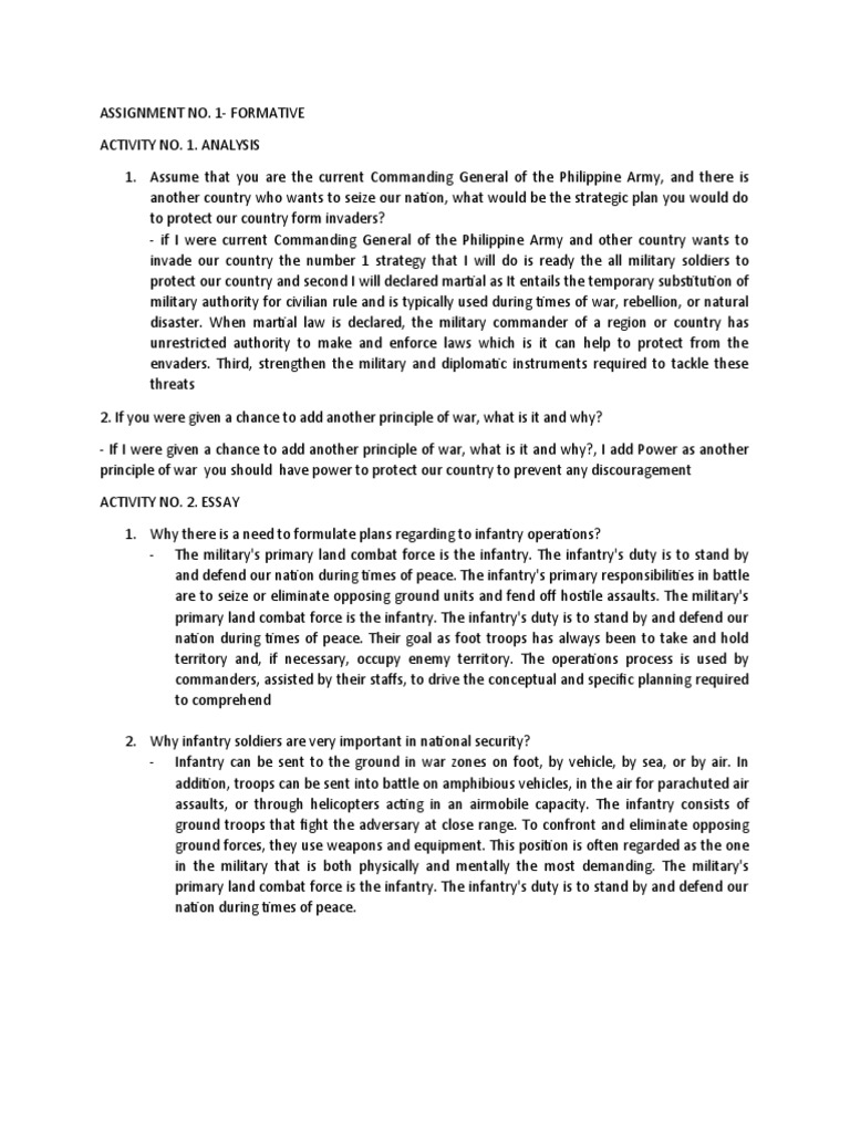 Assignment No | Descargar gratis PDF | Infantry | Air Assault