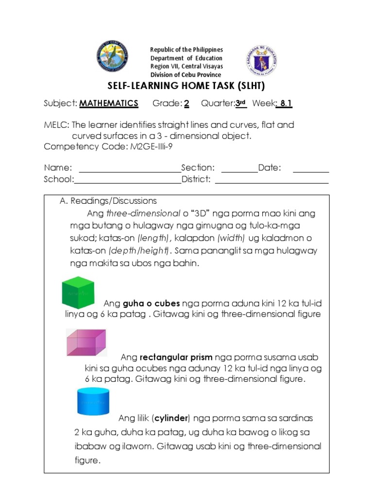 SLHT Math2 Q3 Week8.1 | PDF