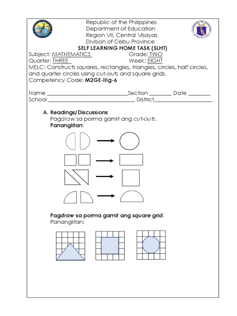 SLHT-Math2-Q3-Week8. | PDF