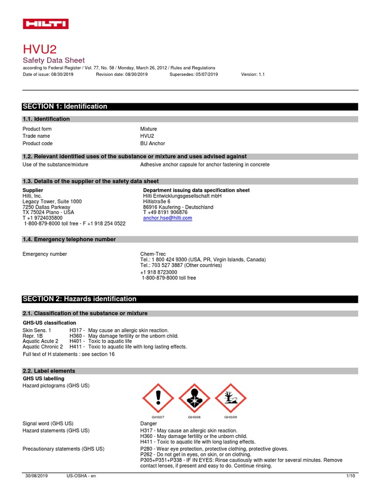 28445hvu2 SDS | PDF | Personal Protective Equipment | Firefighting